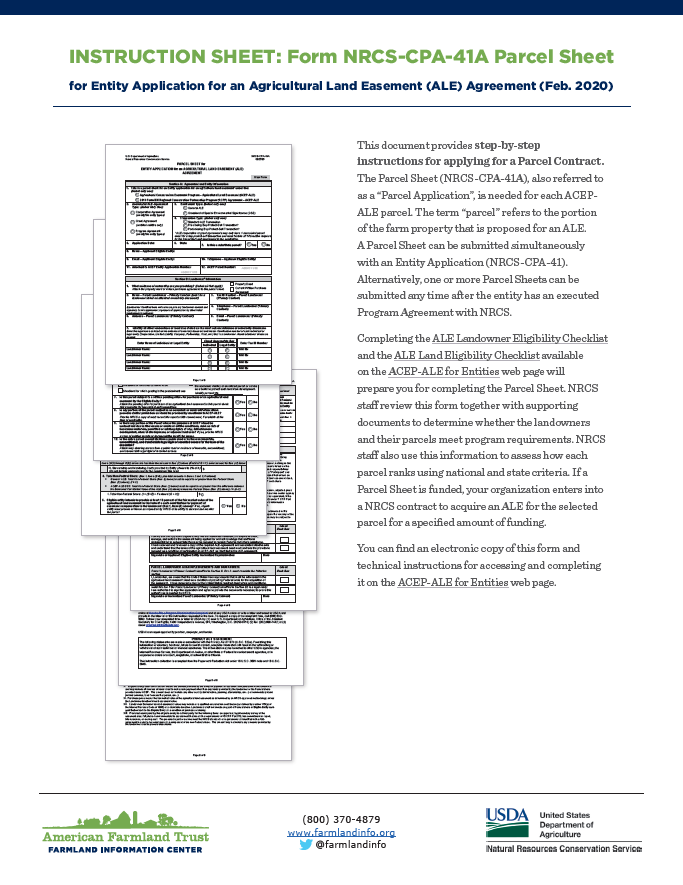 Instruction Sheets for NRCS Forms CPA-41 and CPA-41A - FIC